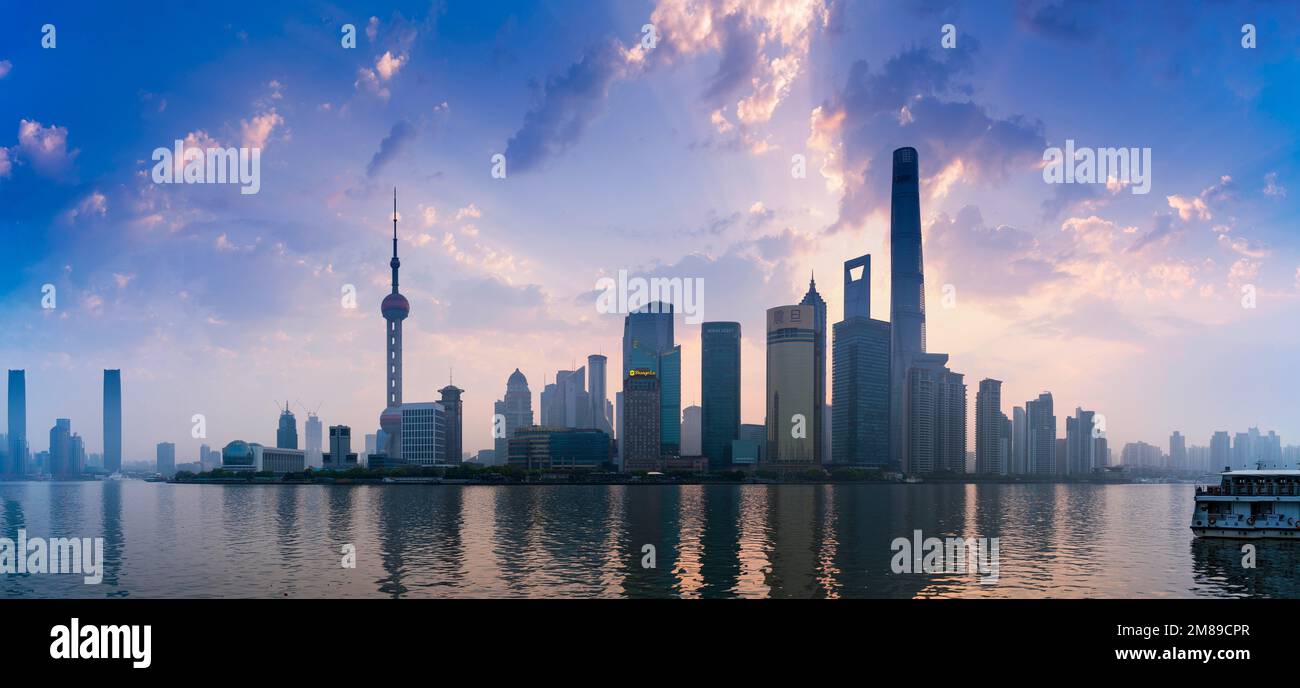 Shanghai and pudong district unmanned office buildings hi-res stock ...