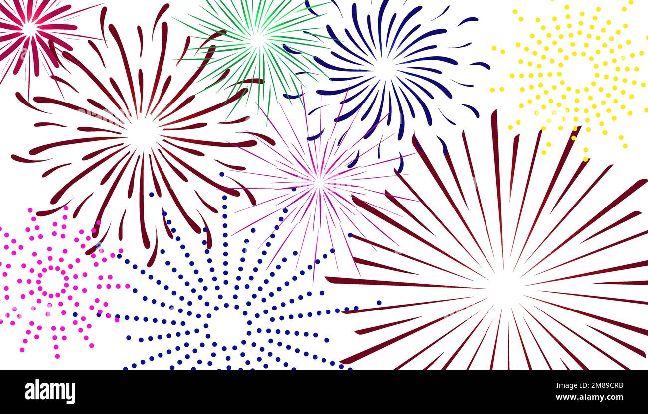 The background design with a colorful fireworks pattern is suitable for ...