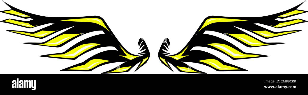 Design graphic of wing icon. Perfect for tattoo, banner, stickers ...