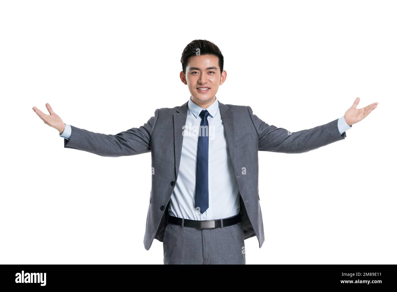 A young business people with open arms Stock Photo - Alamy