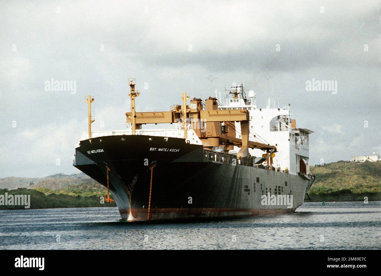 The maritime pre-positioning ship SGT. MATEJ KOCAK (T-AK 3005) drops in ...