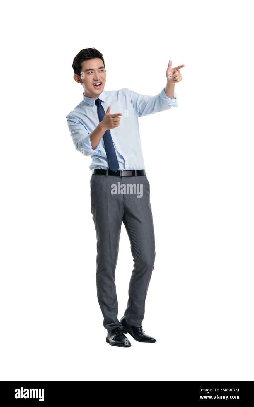 Young business people do gestures Stock Photo - Alamy