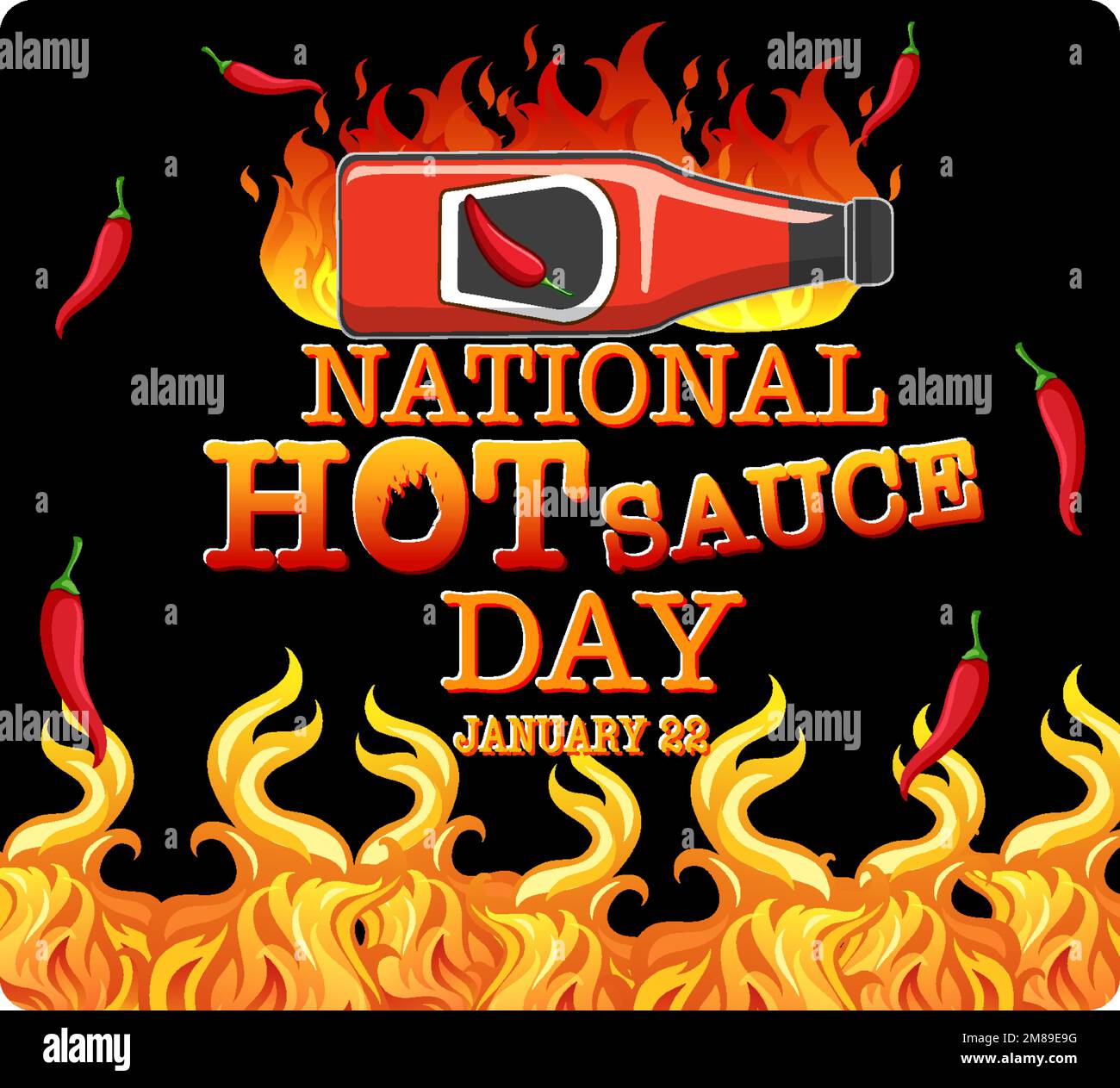 National Hot Sauce Day Banner Design illustration Stock Vector Image ...