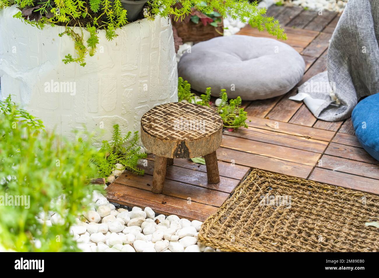 Beautiful wooden garden chair hi-res stock photography and images - Alamy