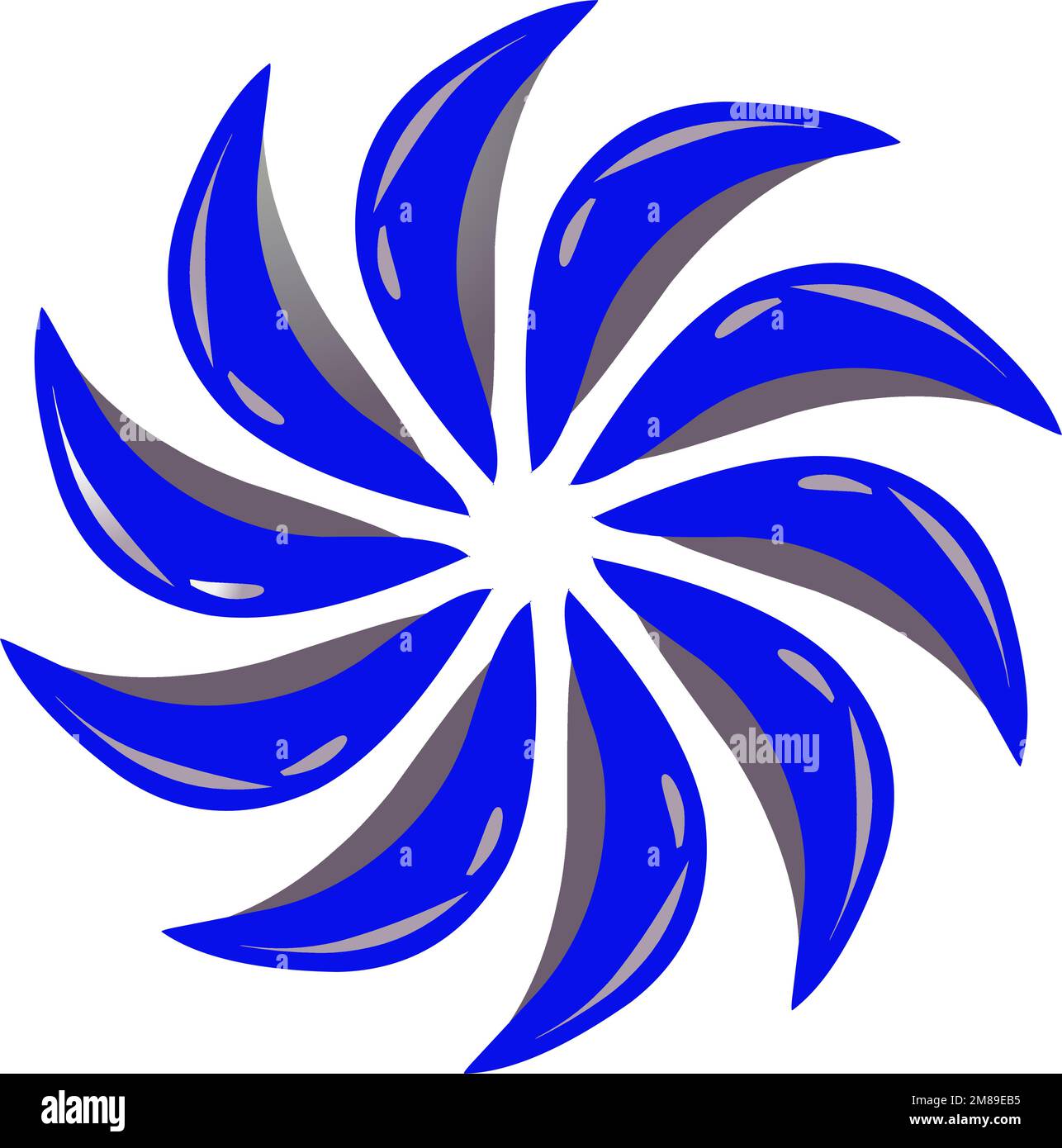 The design of the blue wheel or propeller is suitable for stickers ...