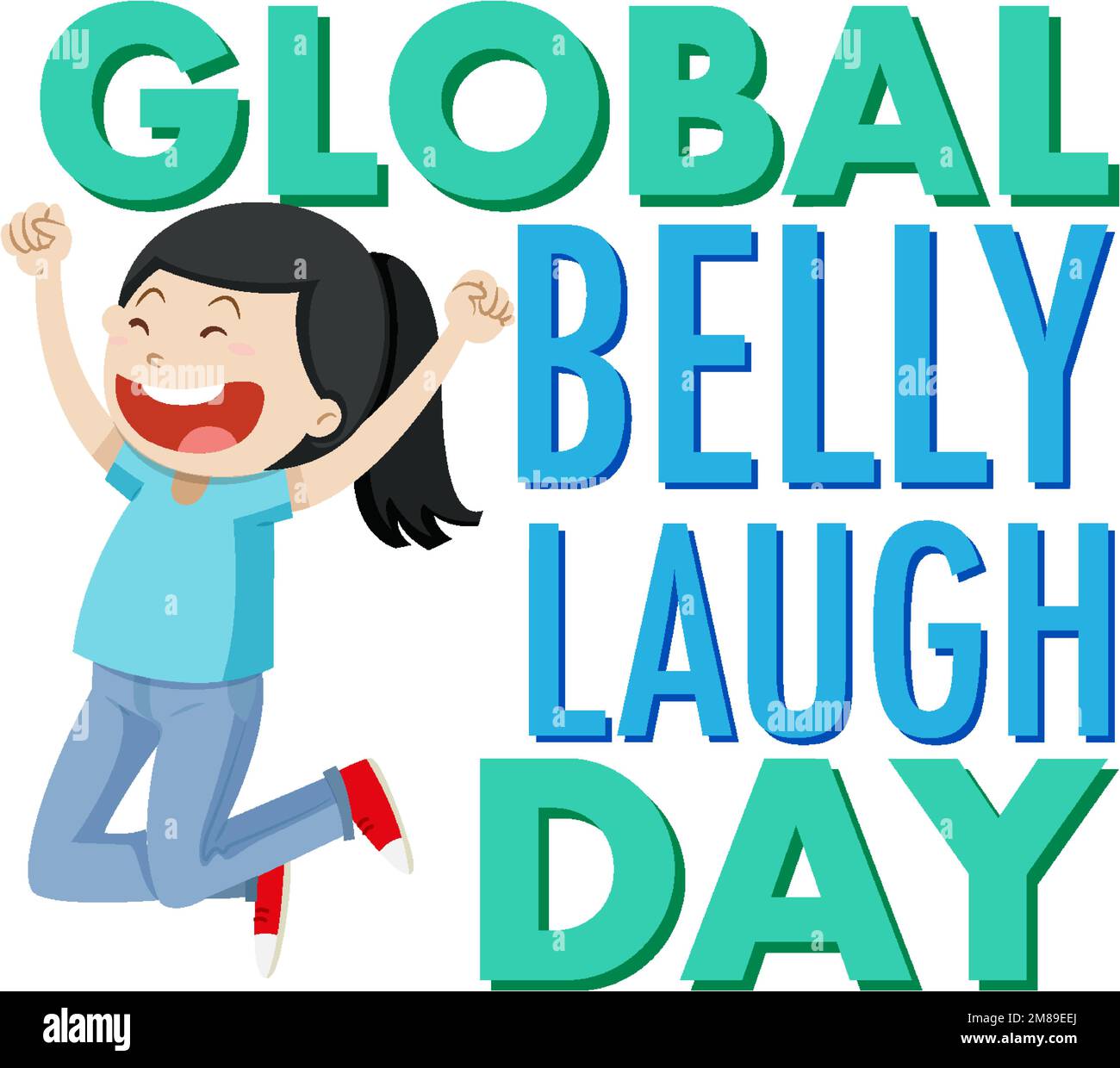 Global belly laugh day logo banner illustration Stock Vector Image ...