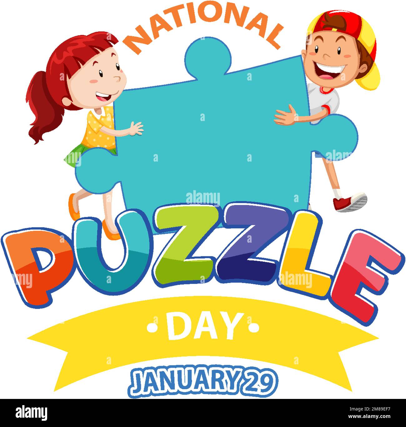 National Puzzle Day Banner Design illustration Stock Vector Image & Art ...