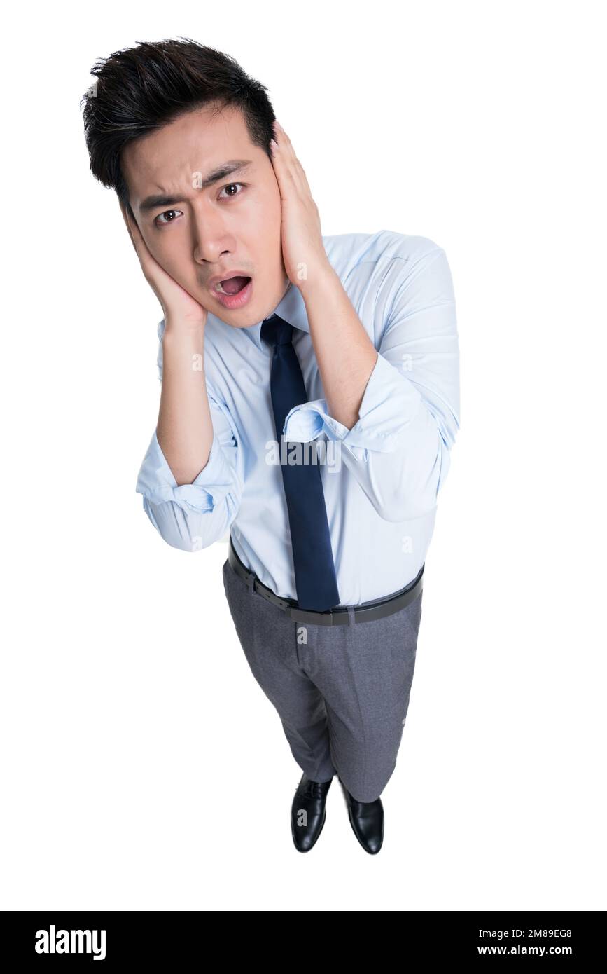 A young business people exaggerated expression Stock Photo - Alamy