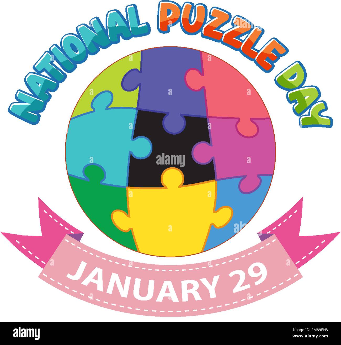 National Puzzle Day Banner Design illustration Stock Vector Image & Art ...