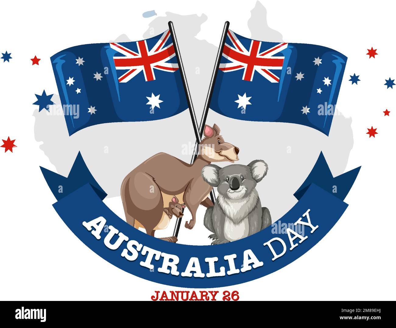Happy Australia Day Banner Design illustration Stock Vector Image & Art ...