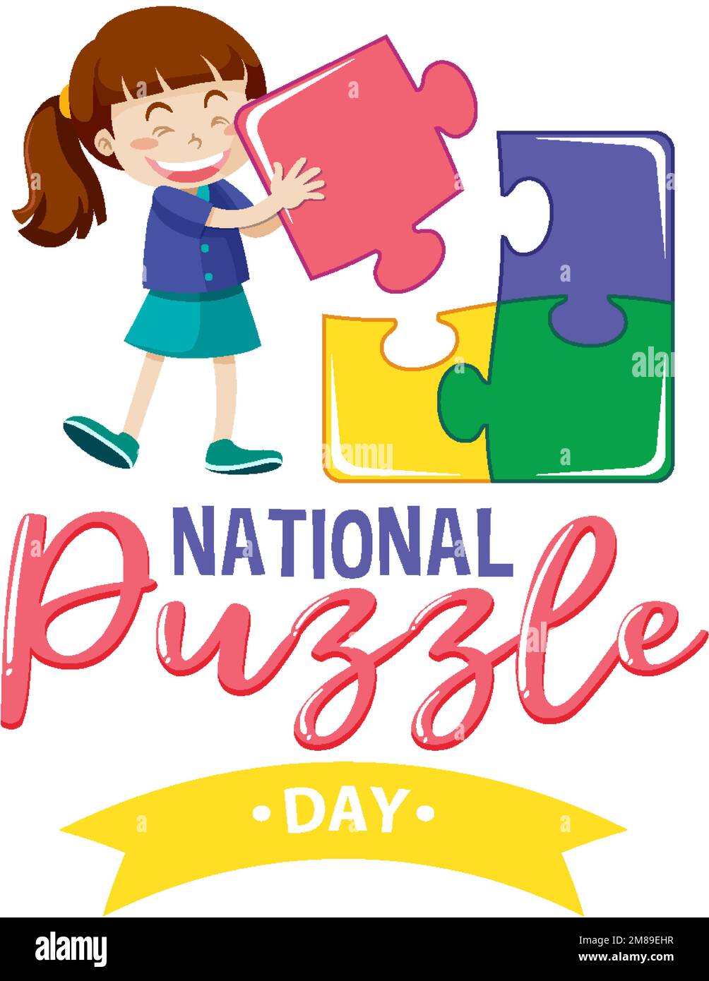 National puzzle day banner illustration Stock Vector Image & Art - Alamy