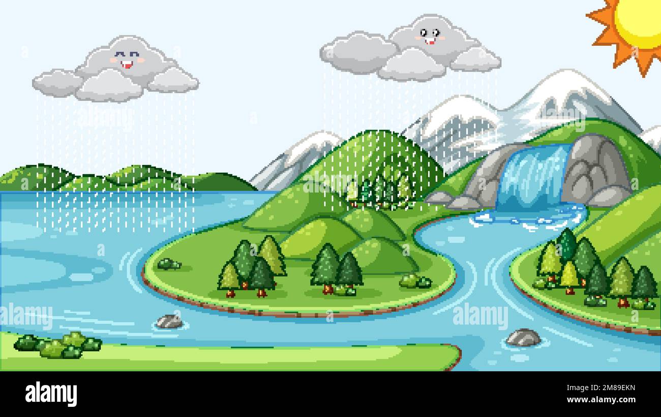 Various stages in the water or hydrological cycle illustration Stock ... Various stages in the water or hydrological cycle illustration Stock ...