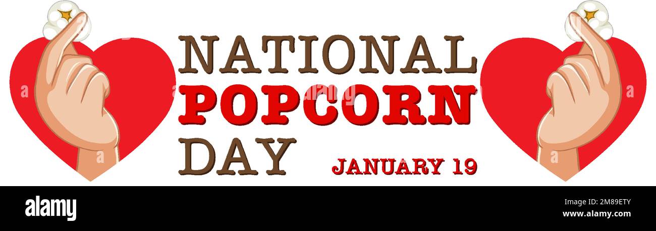 National Popcorn Day Logo Banner illustration Stock Vector Image & Art ...