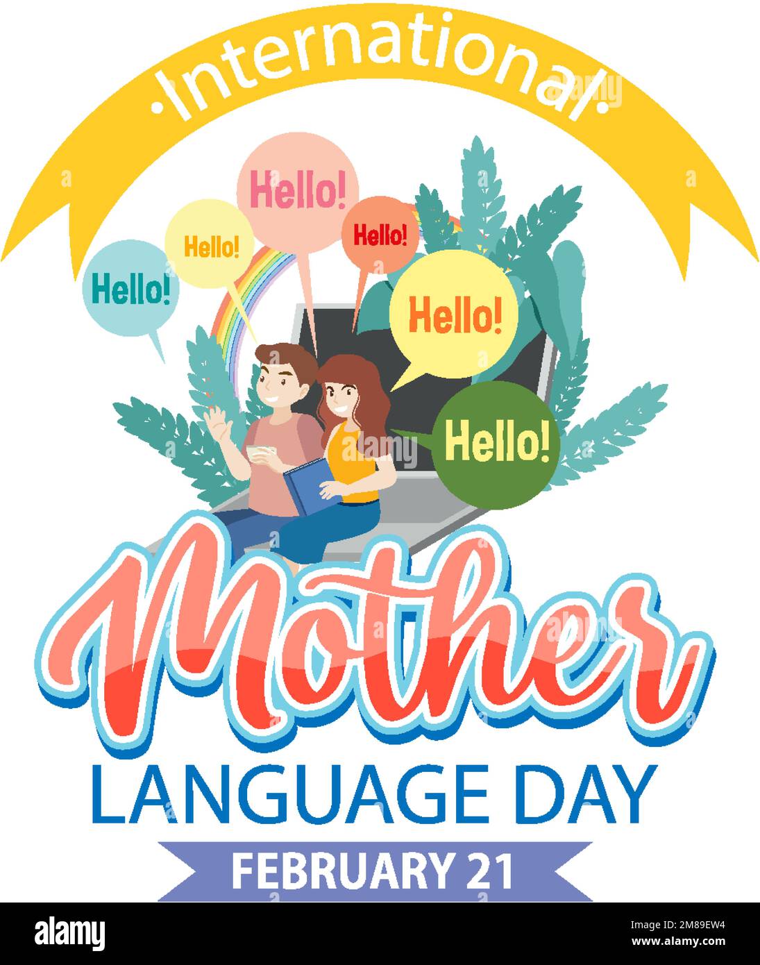 International mother language day banner illustration Stock Vector ...