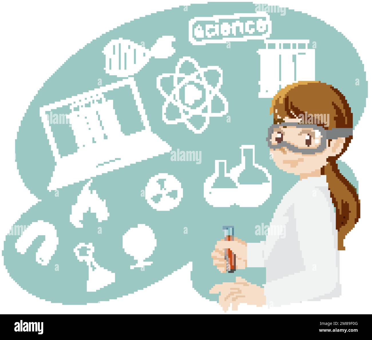 Scientist woman cartoon character illustration Stock Vector Image & Art ...