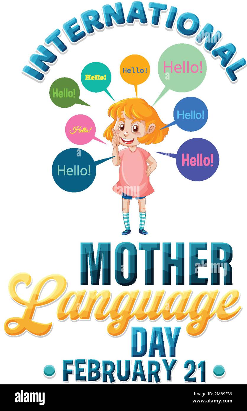 International mother language day banner design illustration Stock ...
