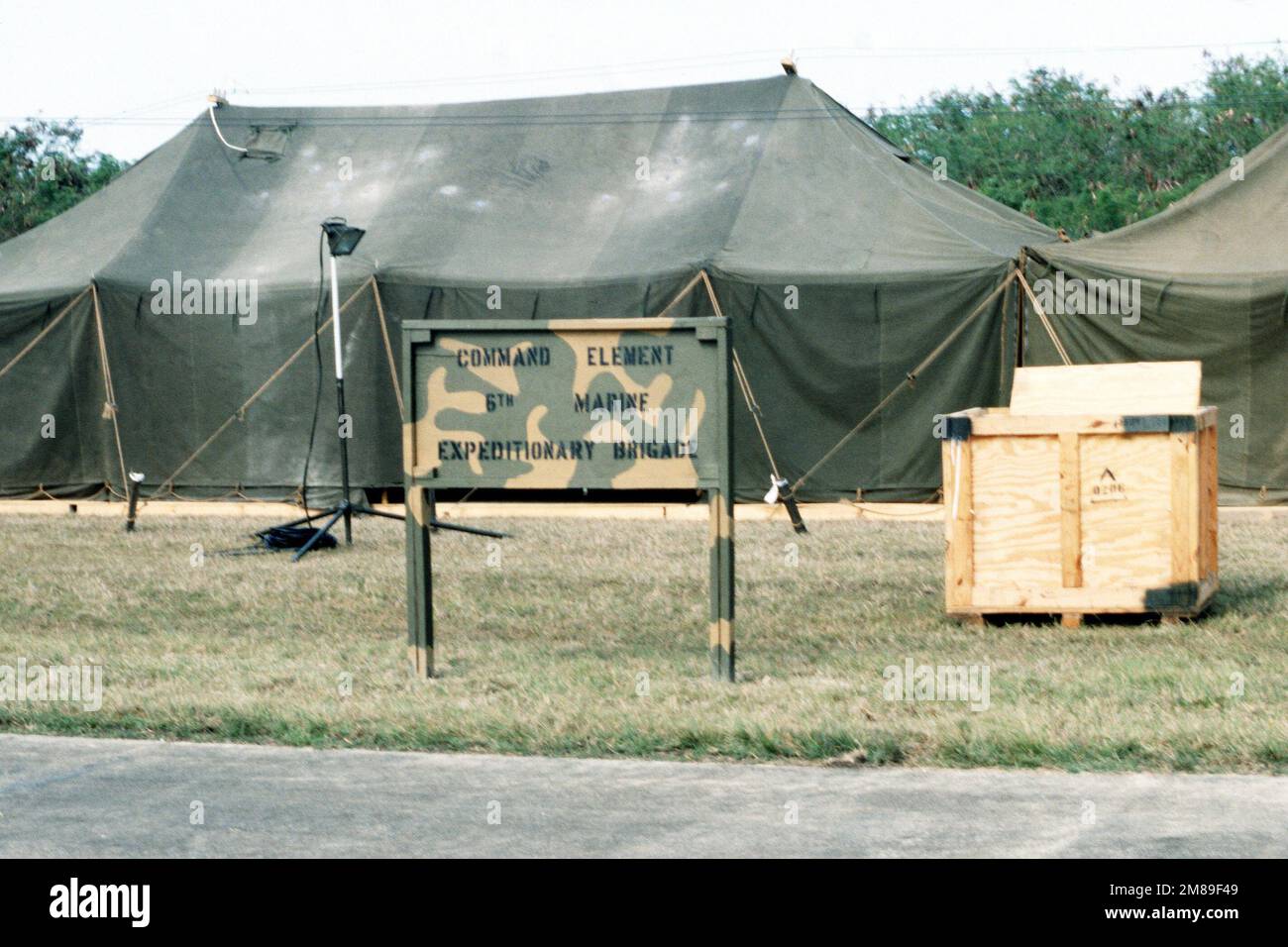 A view of some of the tents used by the command element of the 6th ...