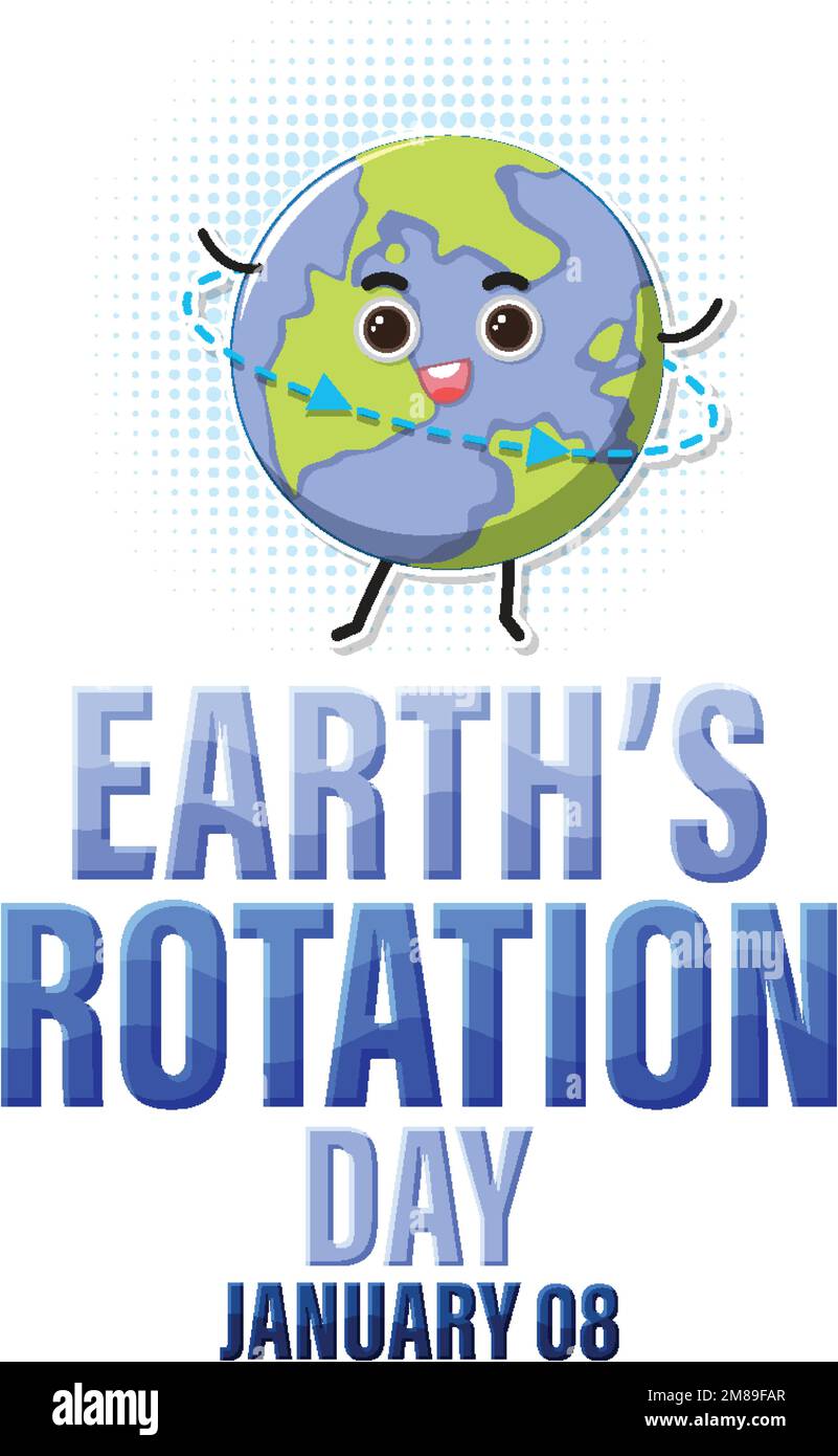 Happy earths rotation day banner design illustration Stock Vector Image ...