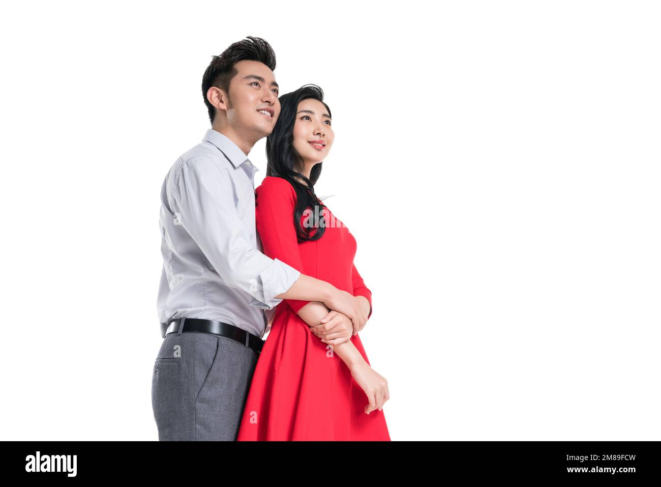 Casual clothes young lovers embrace each other Stock Photo - Alamy