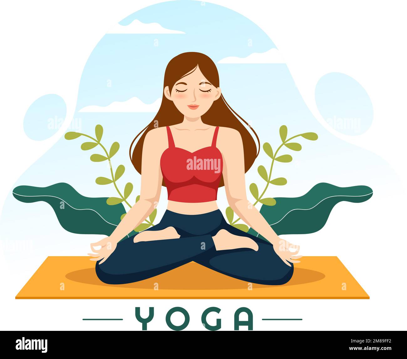 Yoga and Meditation Practices Illustration with Health Benefits of the ...