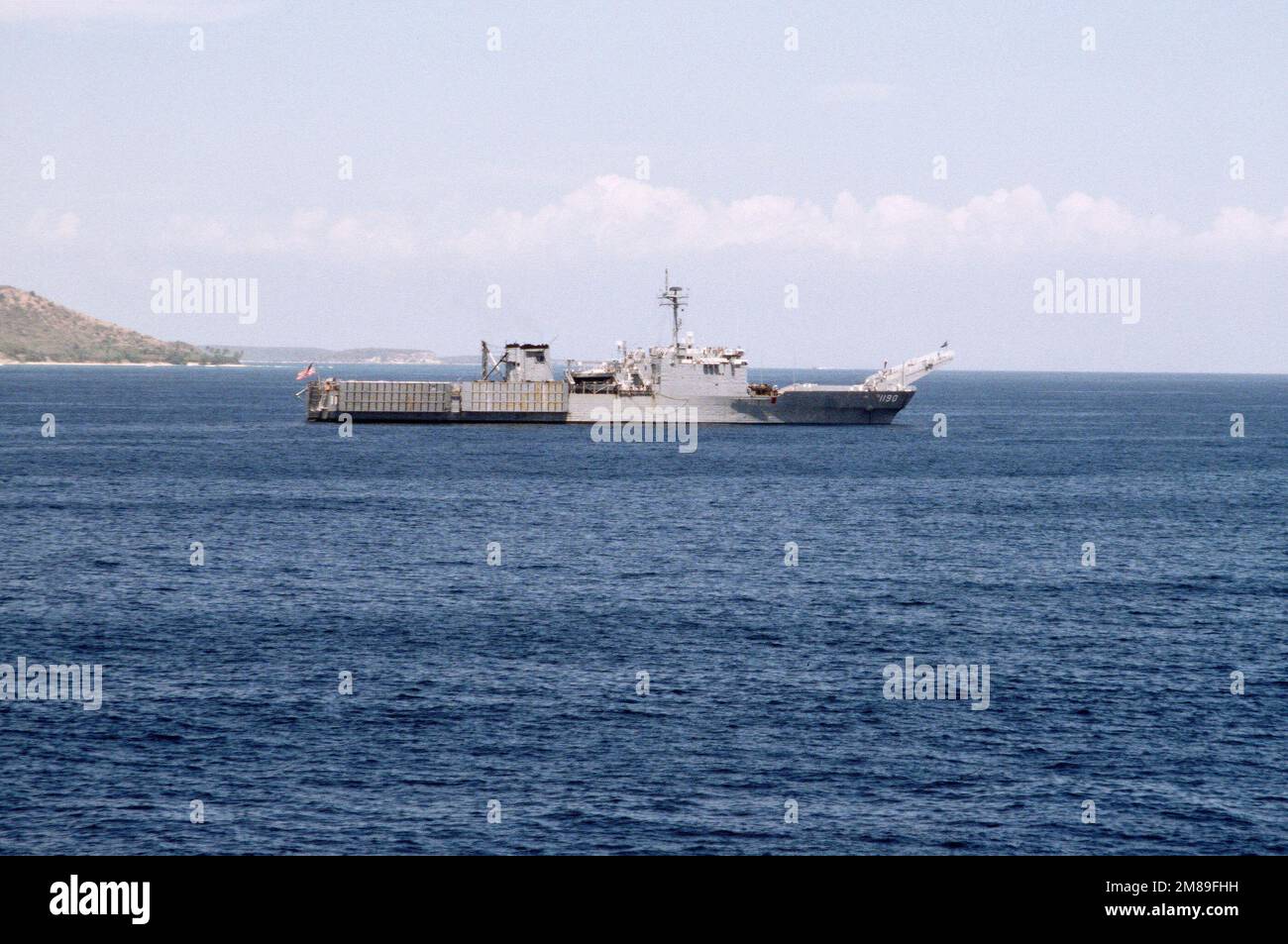 A starboard view of the tank landing ship USS BOULDER (LST 1190 ...