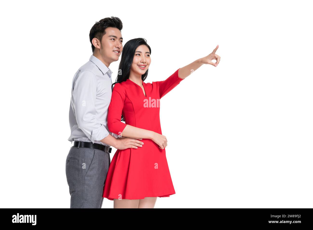 Casual clothes young lovers embrace each other Stock Photo - Alamy