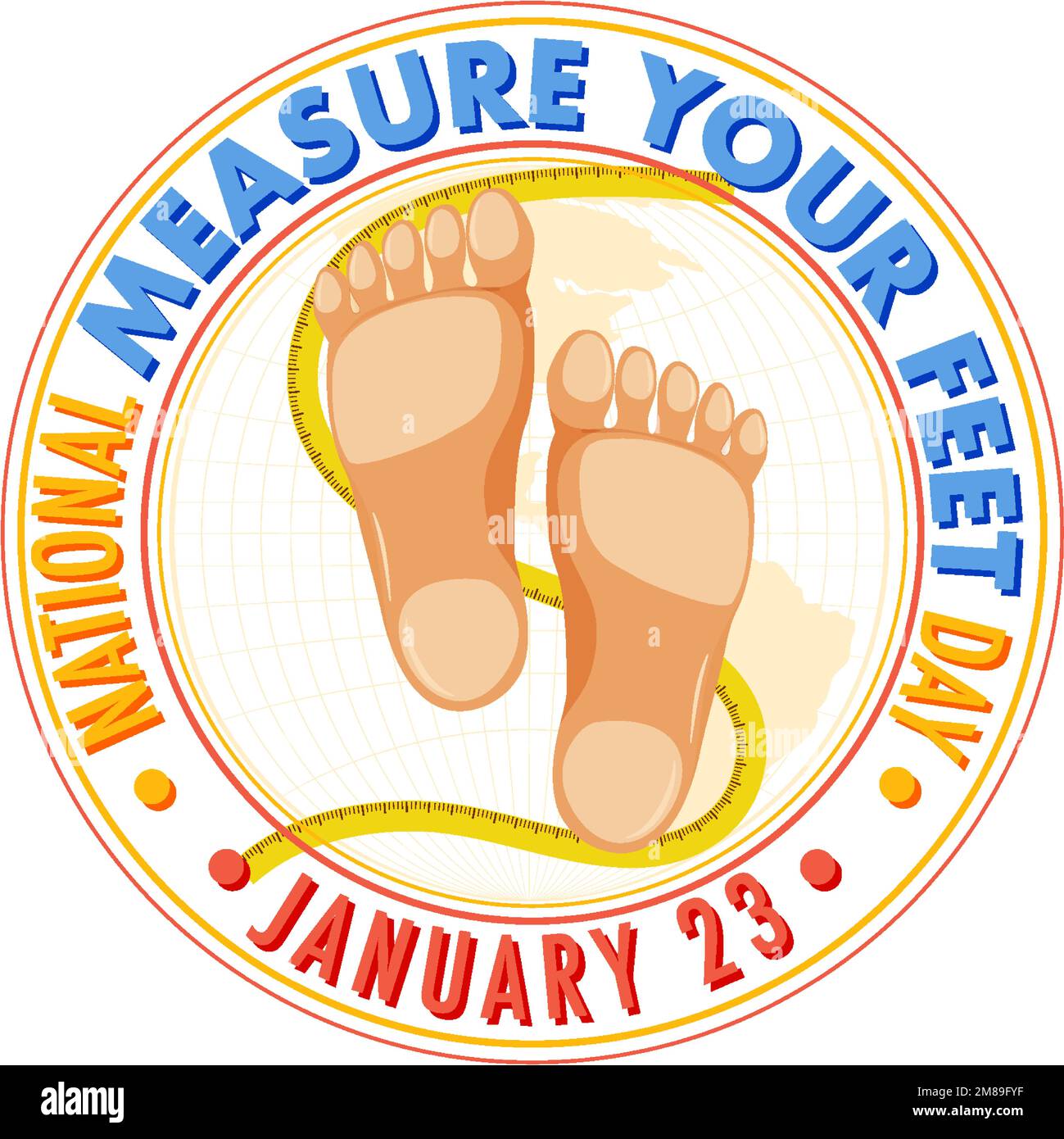 National Measure Your Feet Day Banner Design illustration Stock Vector ...