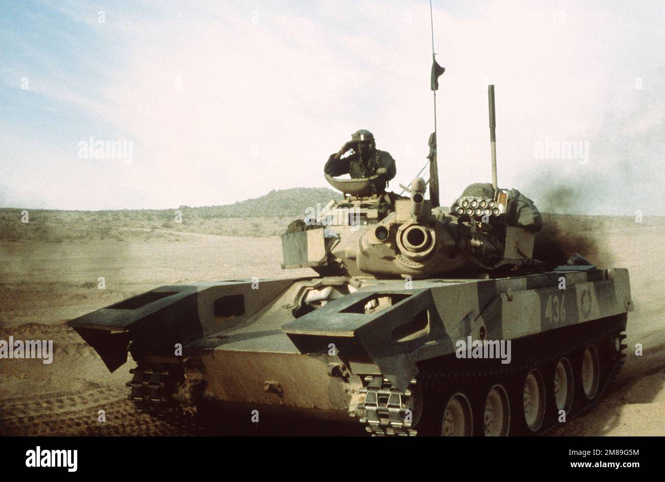 An M-551 Sheridan light tank modified to resemble a Soviet BMP-1 ...