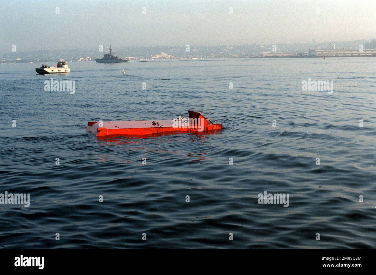 A 52,700-pound sled floats in the water after being launched from a ...
