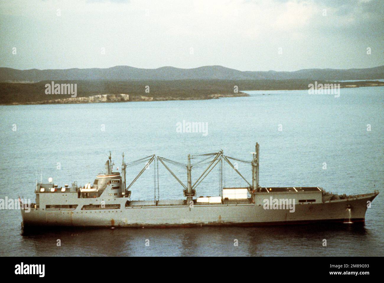A starboard beam view of the aviation logistic ship USNS WRIGHT (T-AVB ...