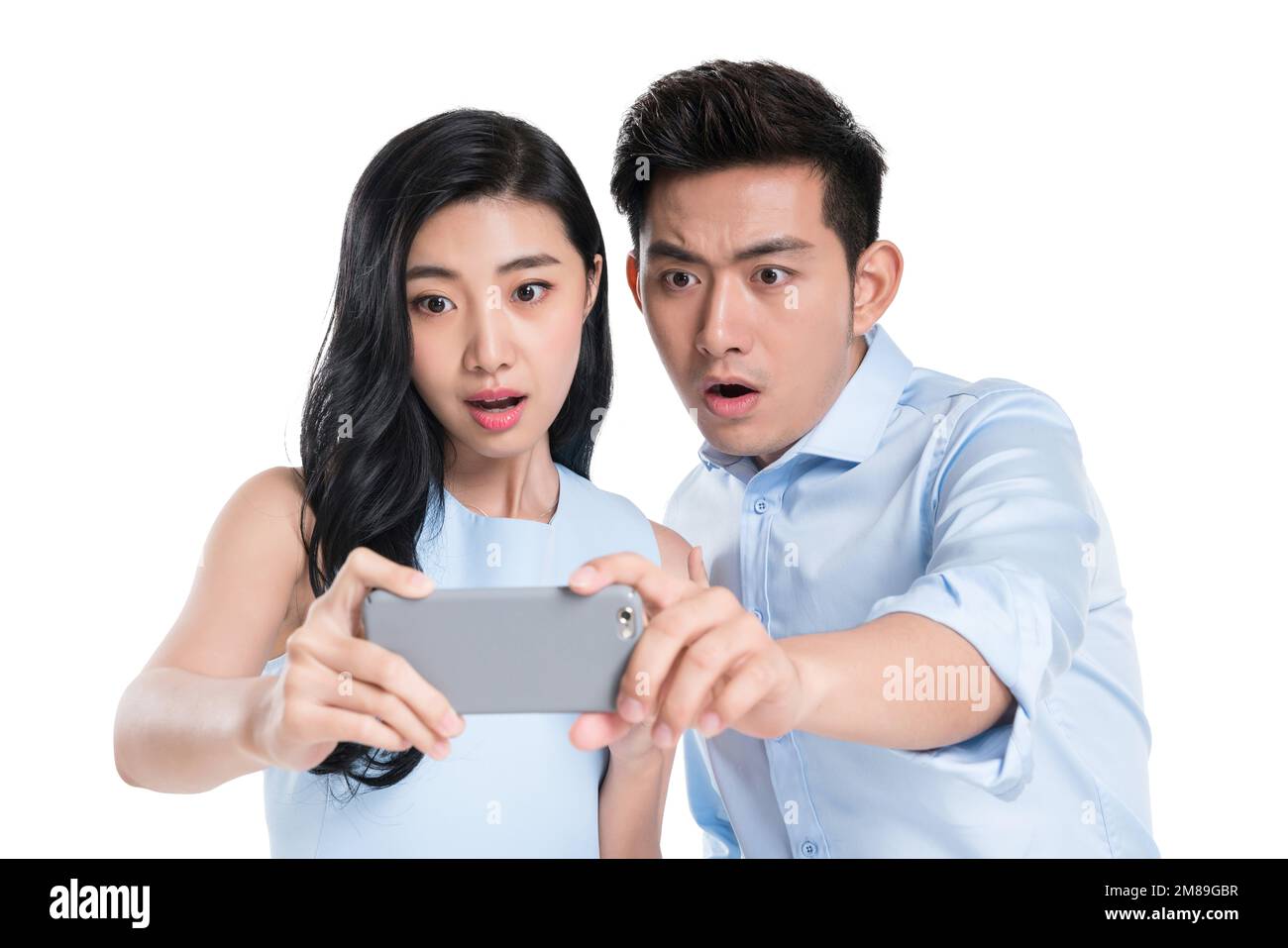 Office staff stand mobile hi-res stock photography and images - Alamy