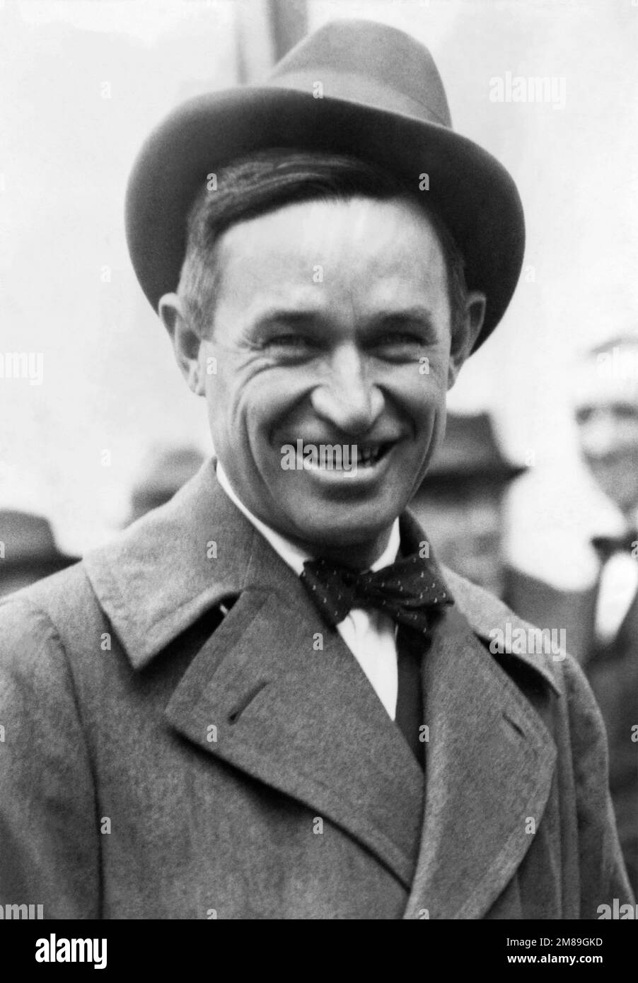 Will Rogers (1879-1935), American cowboy humorist, film star, entertainer, and writer Stock ...