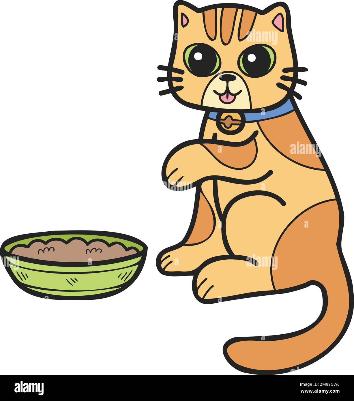Cat Eating Clipart