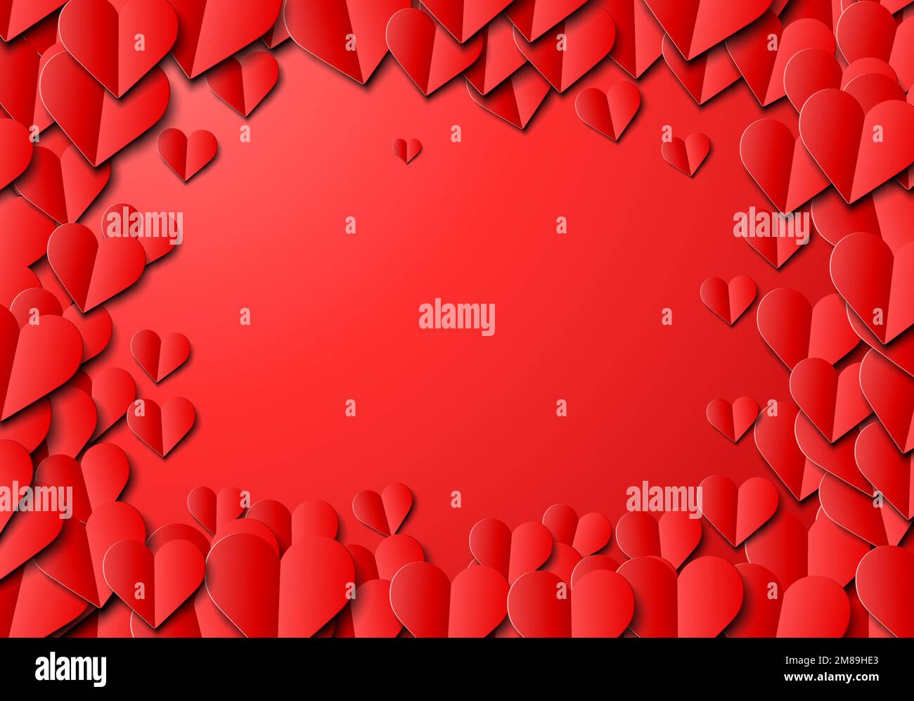 Paper hearts background for Valentine's Day greeting card design Stock ...