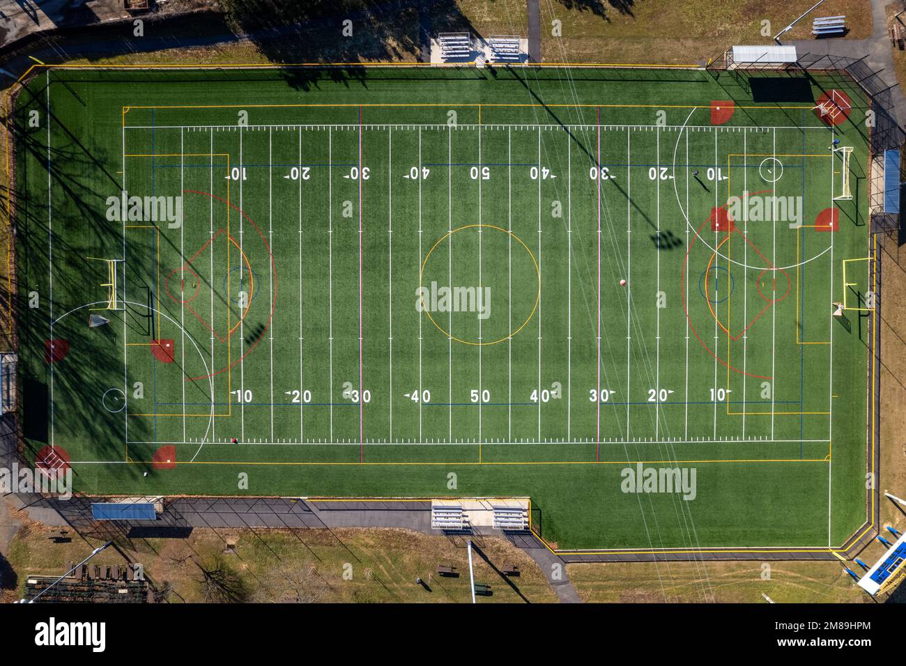 American football field aerial hi-res stock photography and images - Alamy