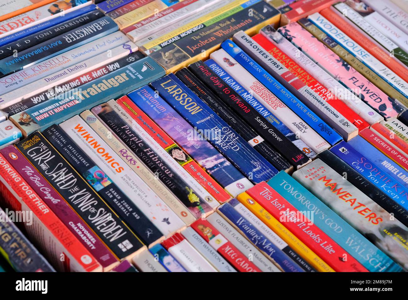 25 December 2022, Pune, India - Stall of books at local market, Wide ...