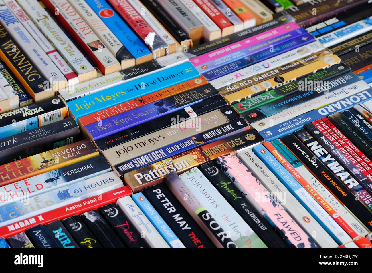 25 December 2022, Pune, India - Stall of books at local market, Wide ...