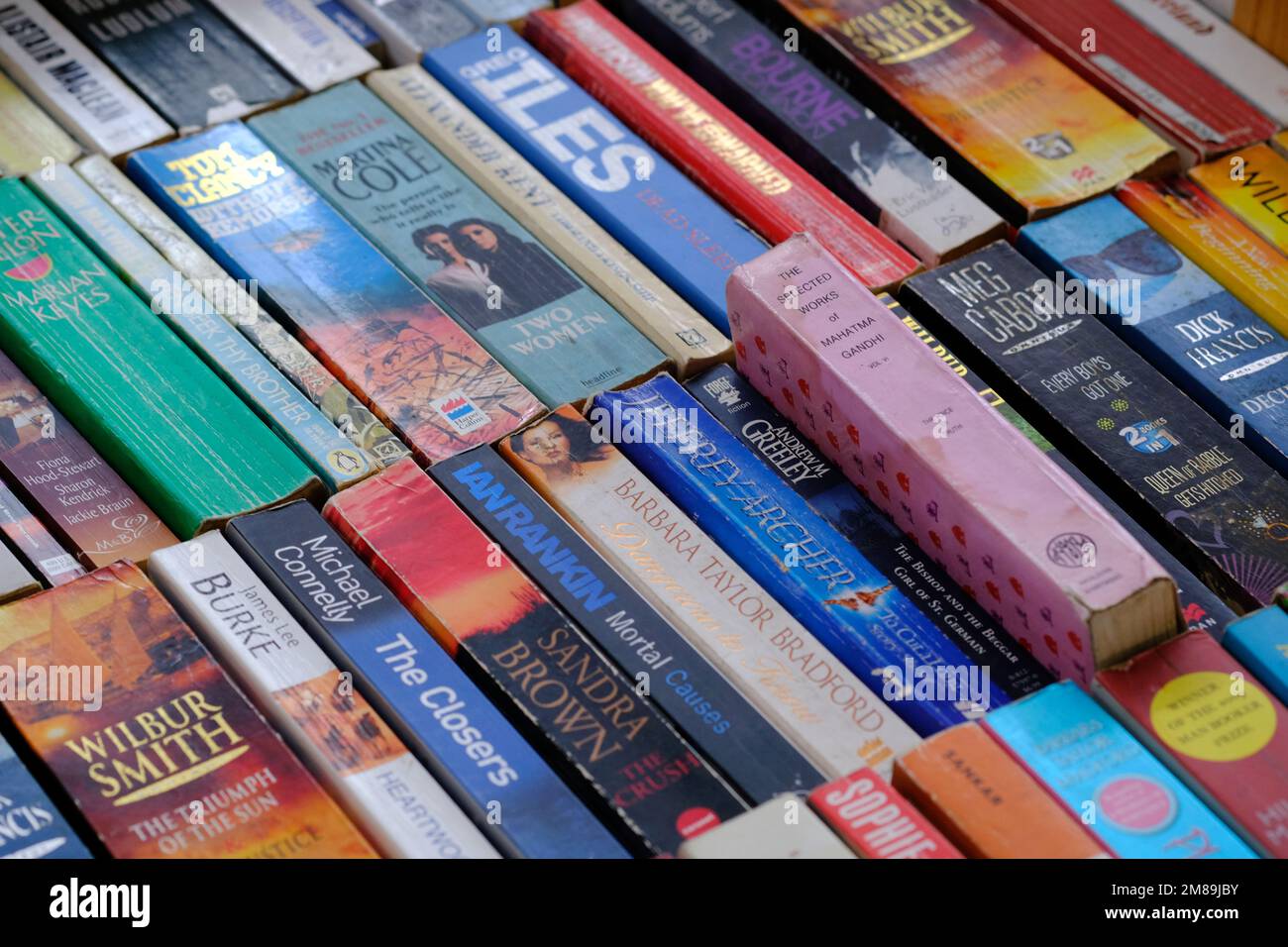 25 December 2022, Pune, India - Stall of books at local market, Wide ...