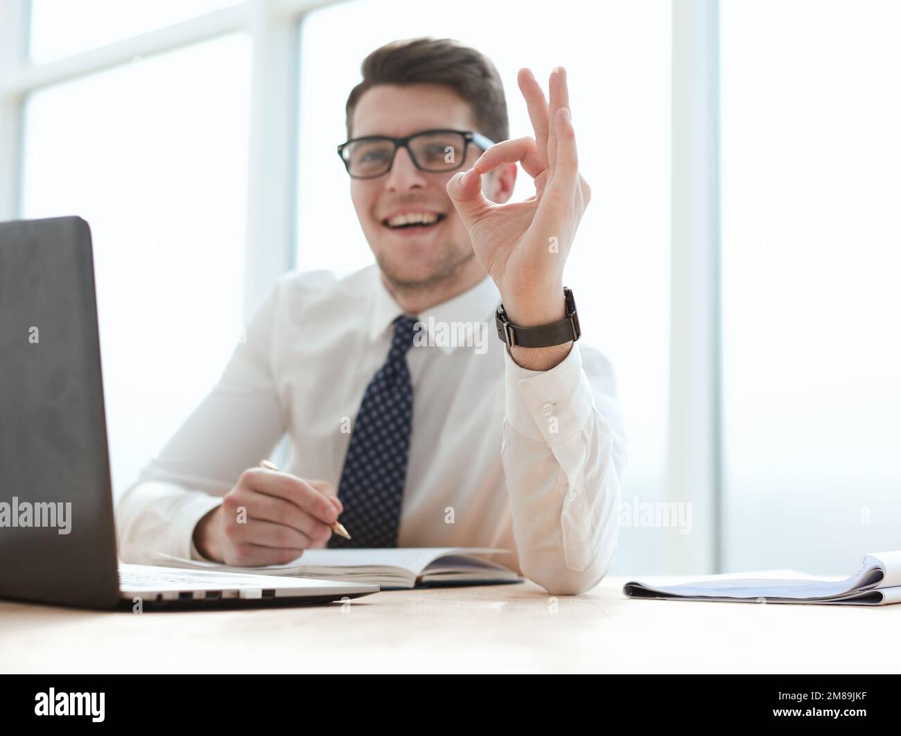 bright picture of man hands showing ok sign Stock Photo - Alamy