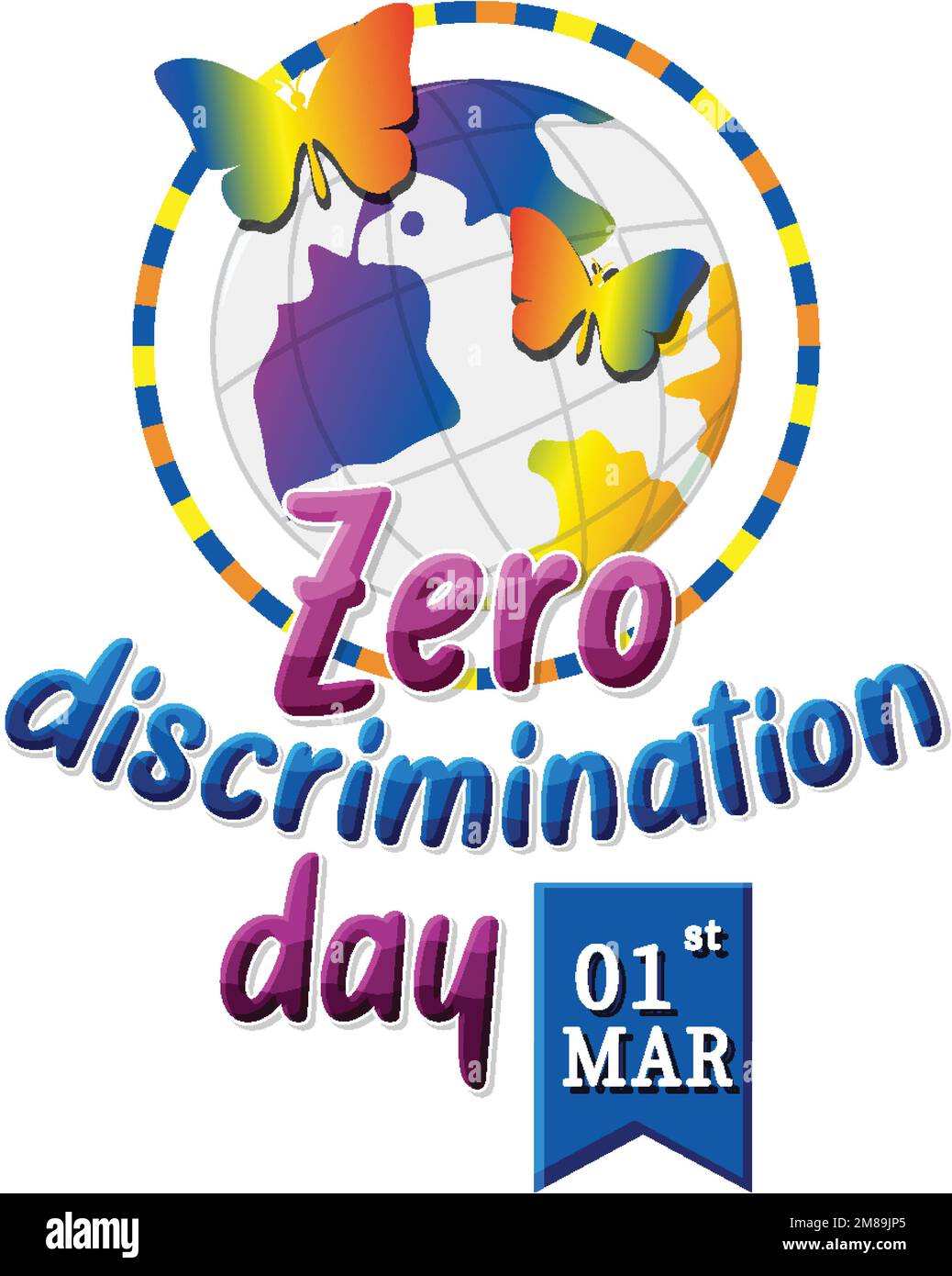 Zero discrimination day banner design illustration Stock Vector Image ...