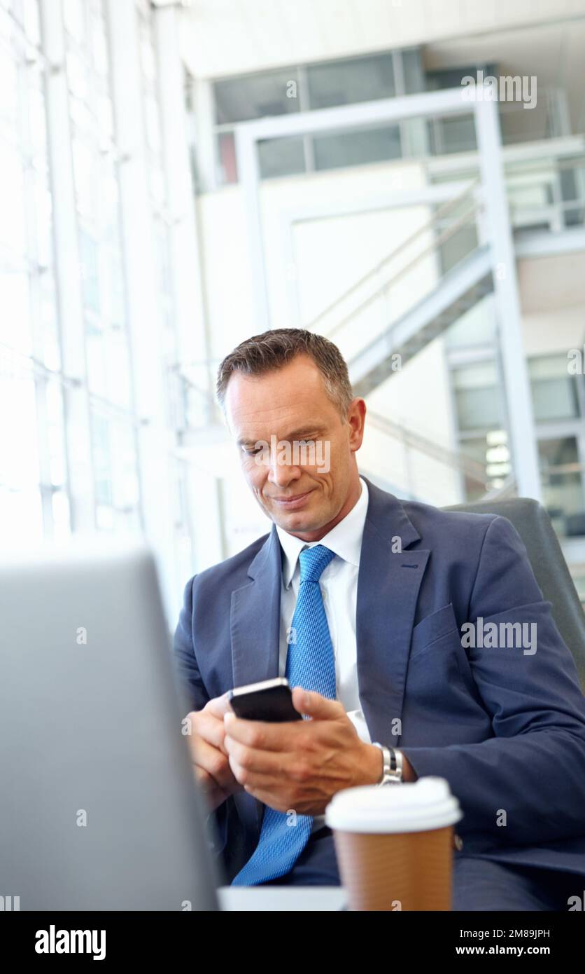 Mature ceo businessman typing hi-res stock photography and images - Alamy