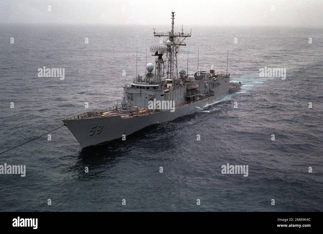 A port bow view of the guided missile frigate USS SAMUEL B. ROBERTS ...