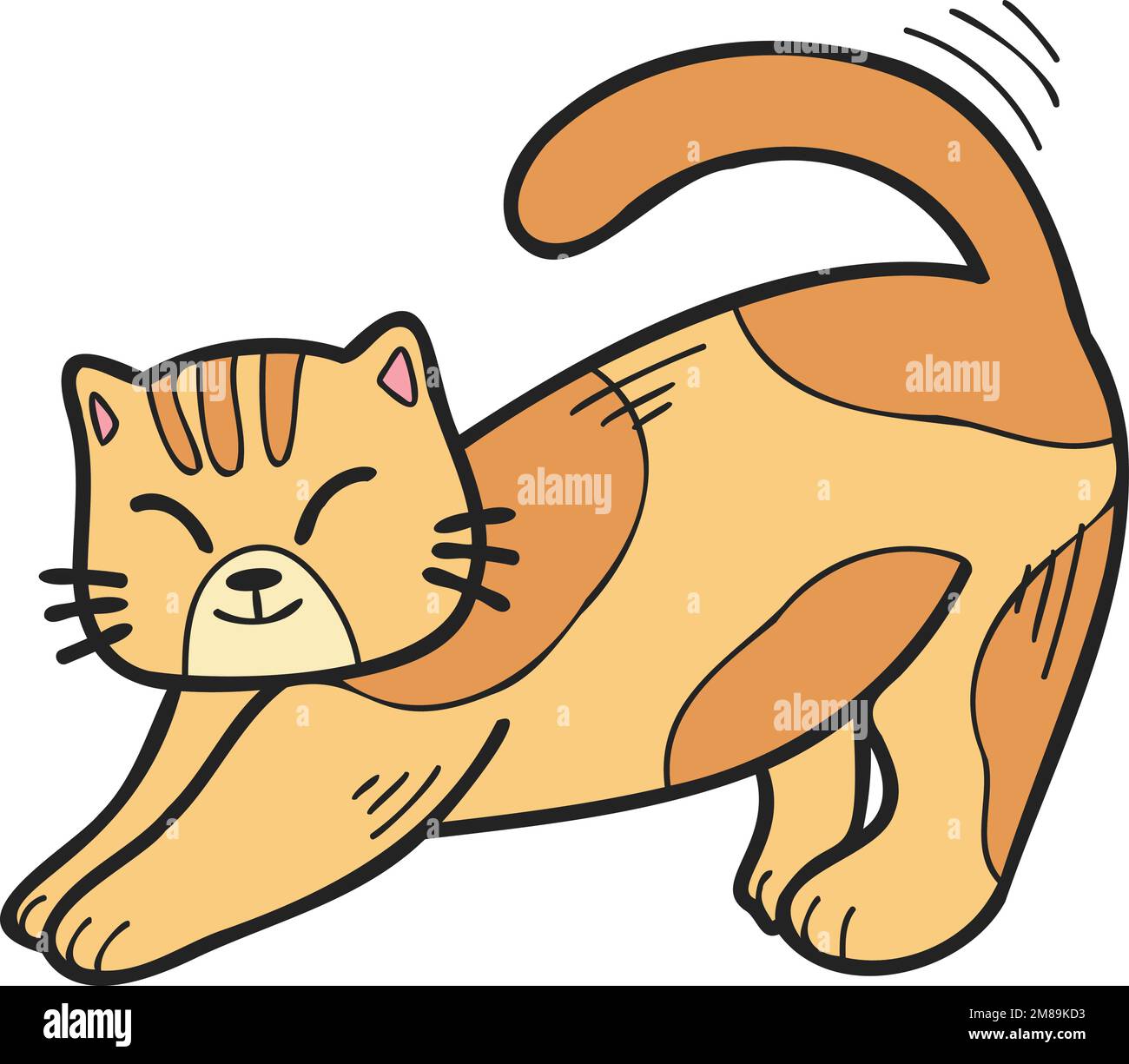 Orange Striped Cat Cartoon