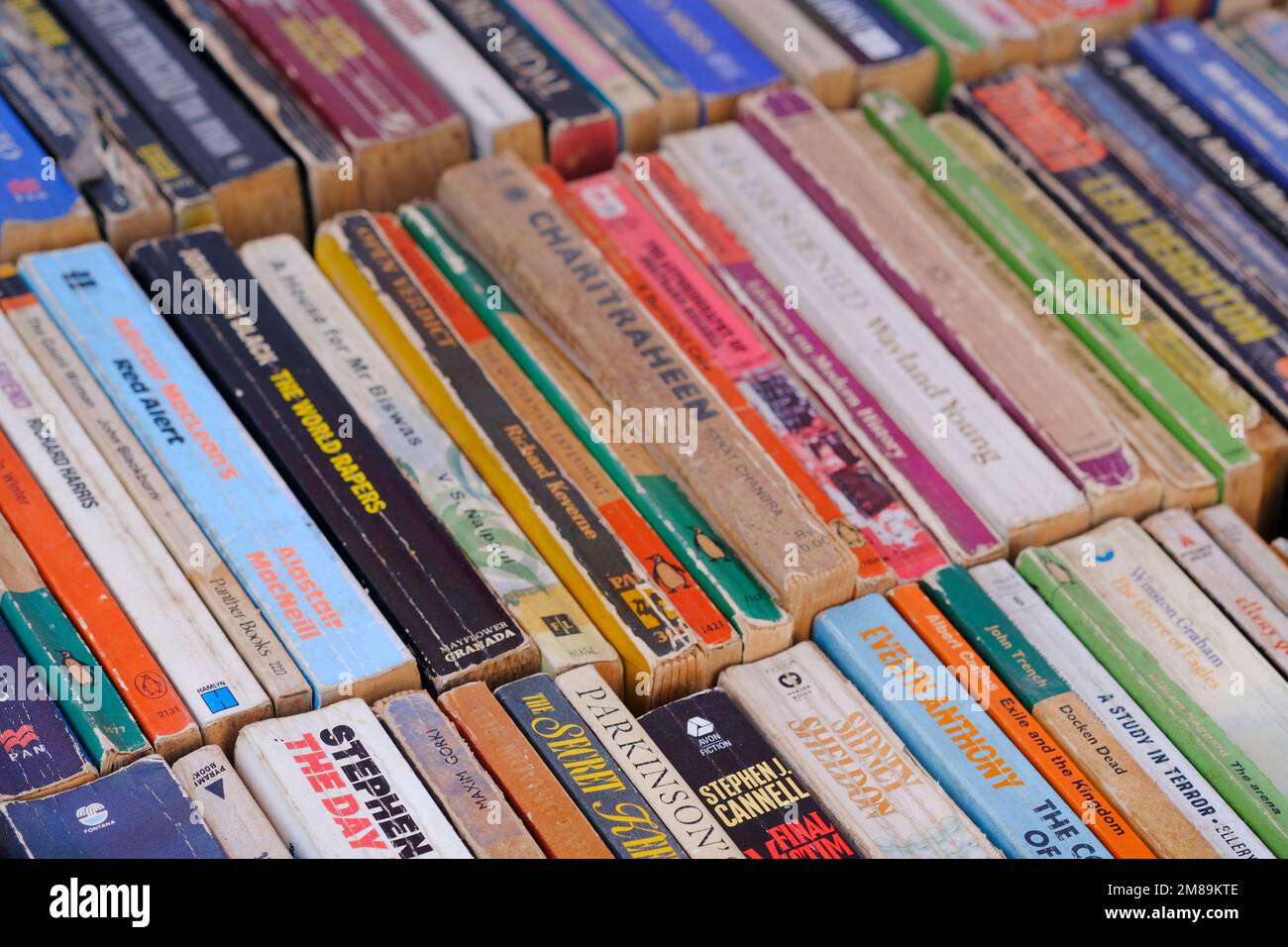 25 December 2022, Pune, India - Stall of books at local market, Wide ...
