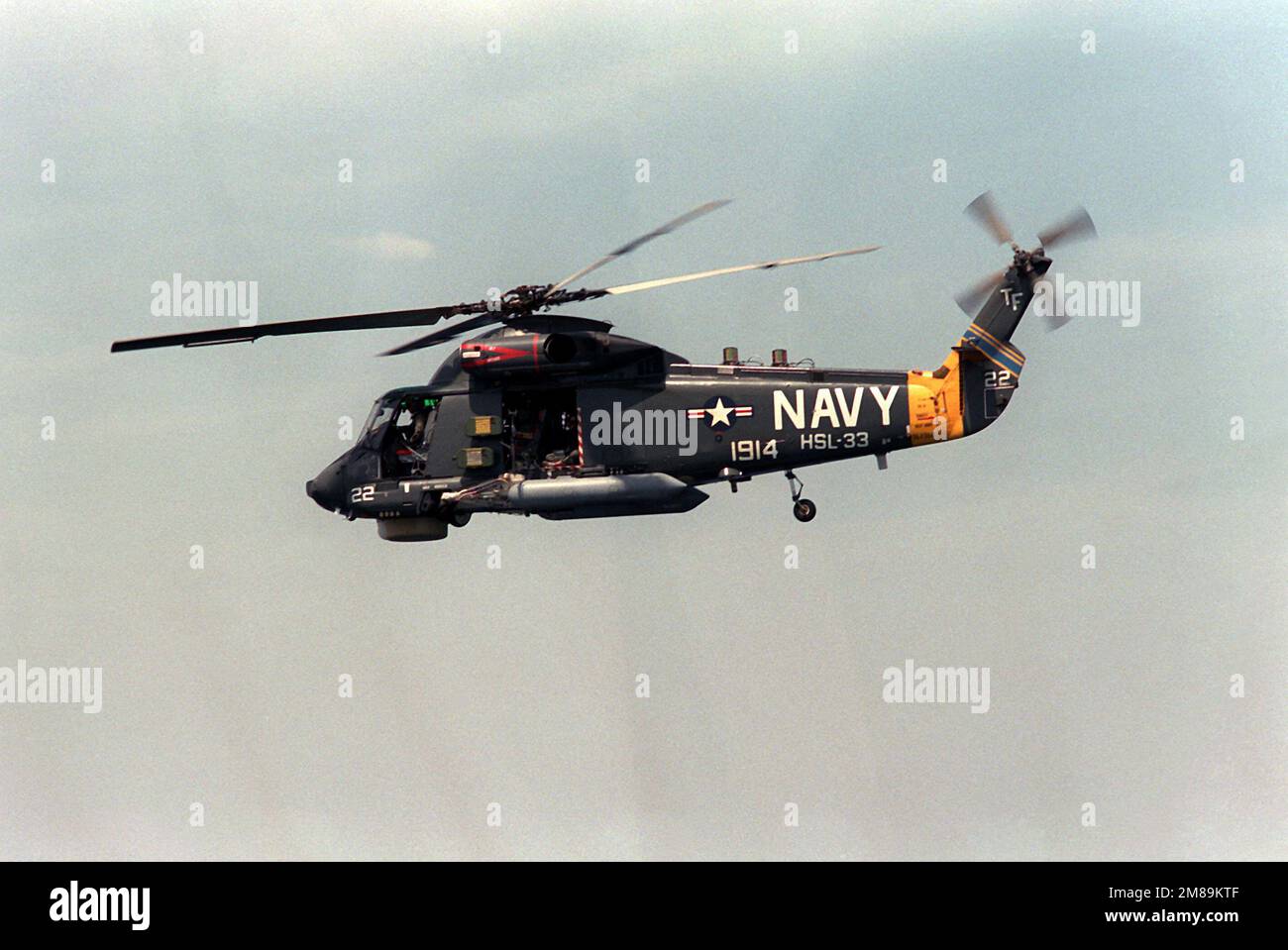 A left side view of an SH-2F Sea Sprite helicopter of Light Helicopter ...