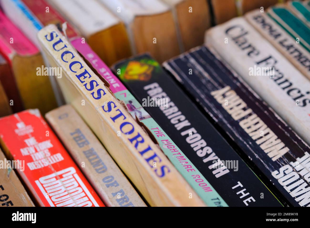 25 December 2022, Pune, India - Stall of books at local market, Wide ...