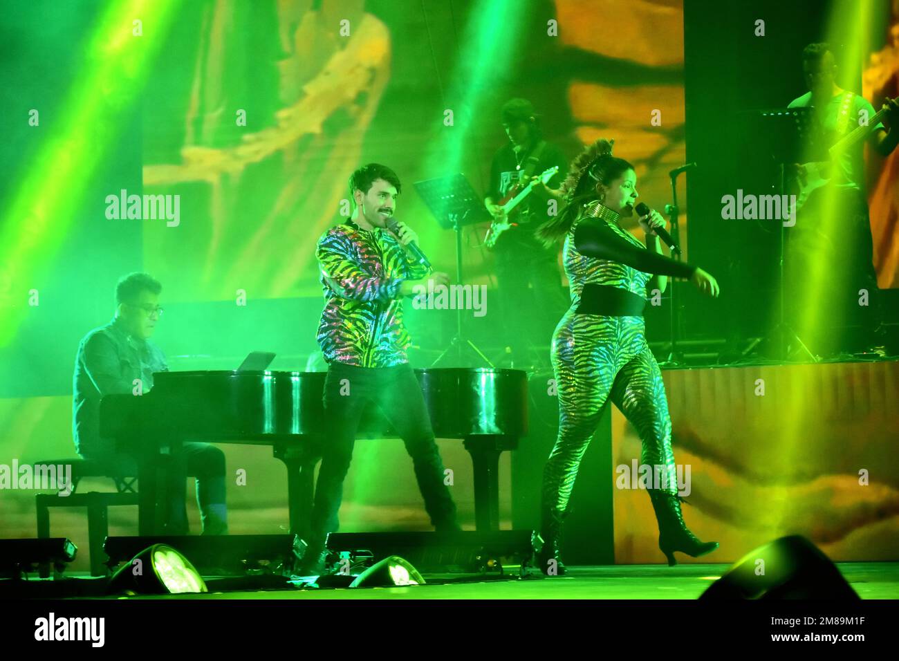 Leon, Mexico. 12 JAN 2023: Actors and Laura De Freitas performing ...