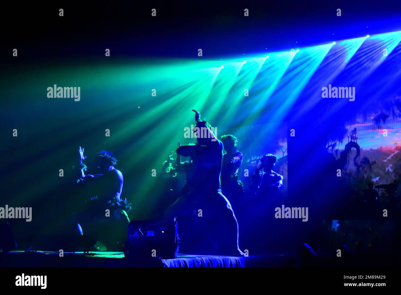 Leon, Mexico. 12 JAN 2023: Actors perform Disney's Moana main theme at ...