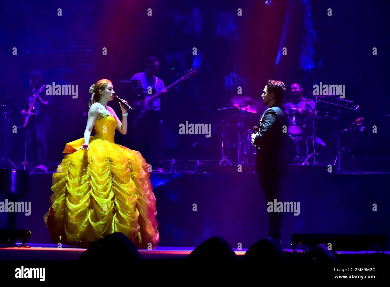 Leon, Mexico. 12 JAN 2023: Actors Ceci de la Cueva and Jorge Daher ...