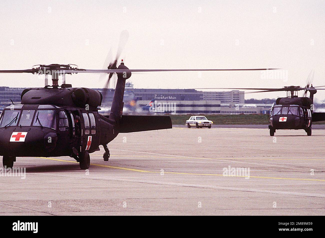 Two 63rd Medical Evacuation Squadron UH-60 Black Hawk (Blackhawk ...